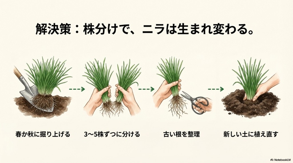 ニラが育たない原因と対策｜細い・弱る・何年目で更新？失敗しやすいポイントを徹底解説【家庭菜園】 - 家庭菜園ガイド｜初心者向け育て方図鑑